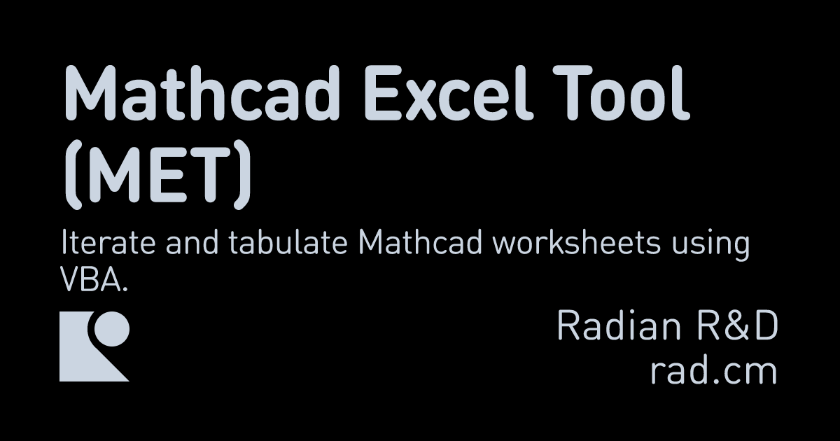 Mathcad Excel Tool (MET)